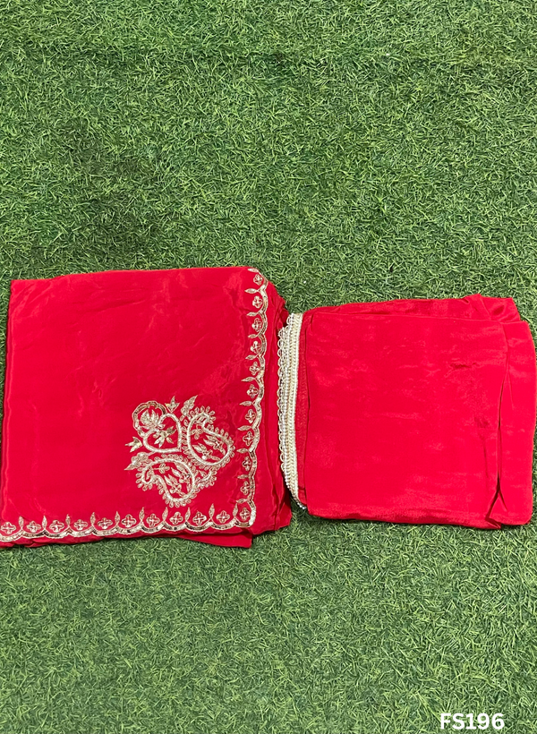 FS196 | Mehroon Crepe | Crepe Suit | Wedding | Party Wear | Ring Cerem ...