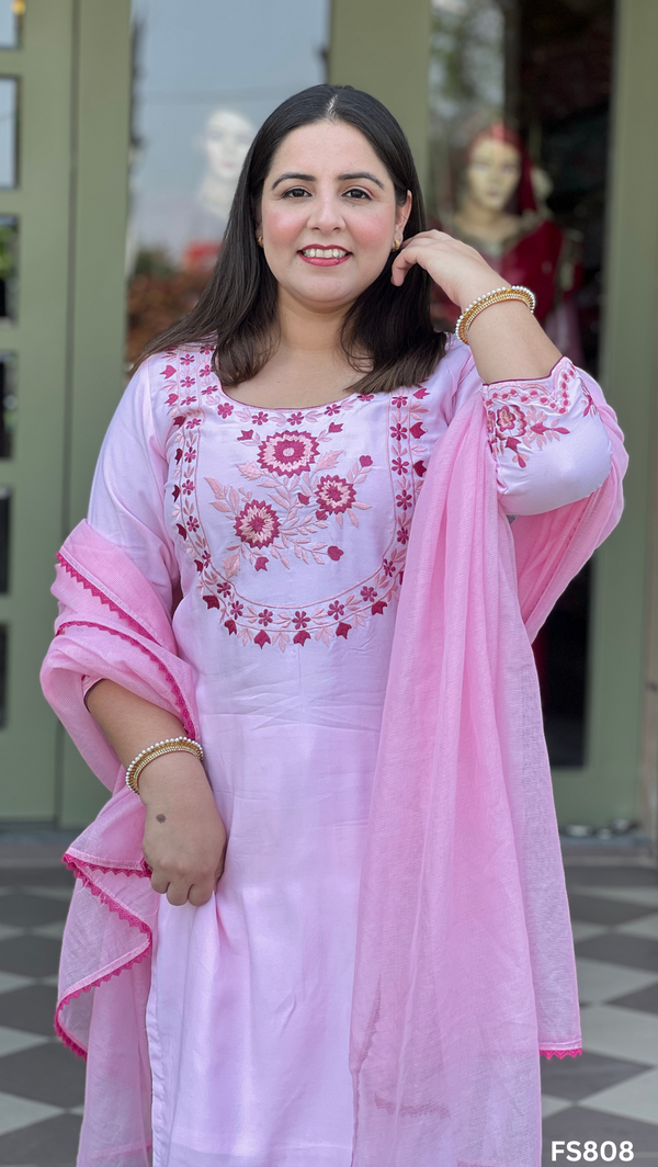 FS808 | Baby-Pink | Cotton | Suit | Casual wear | Summer Suits | Regul – FanoStyle
