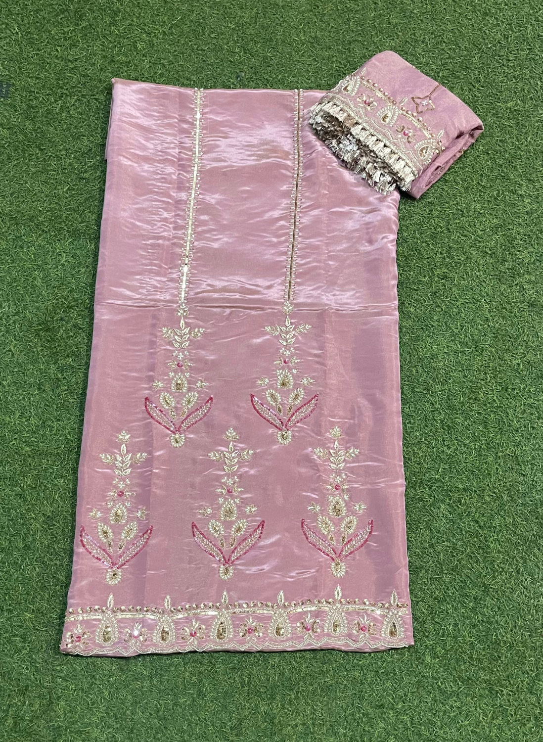 FS2458 | Onion-Pink | Shimmer Suit | Party Wear | Wedding | Jaggo | Ri ...